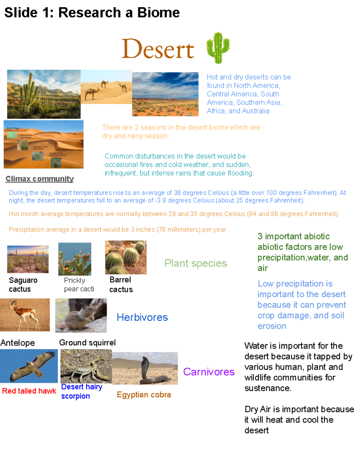 Copy of Ecology Unit Research Project - Slide 1: Research a Biome ...