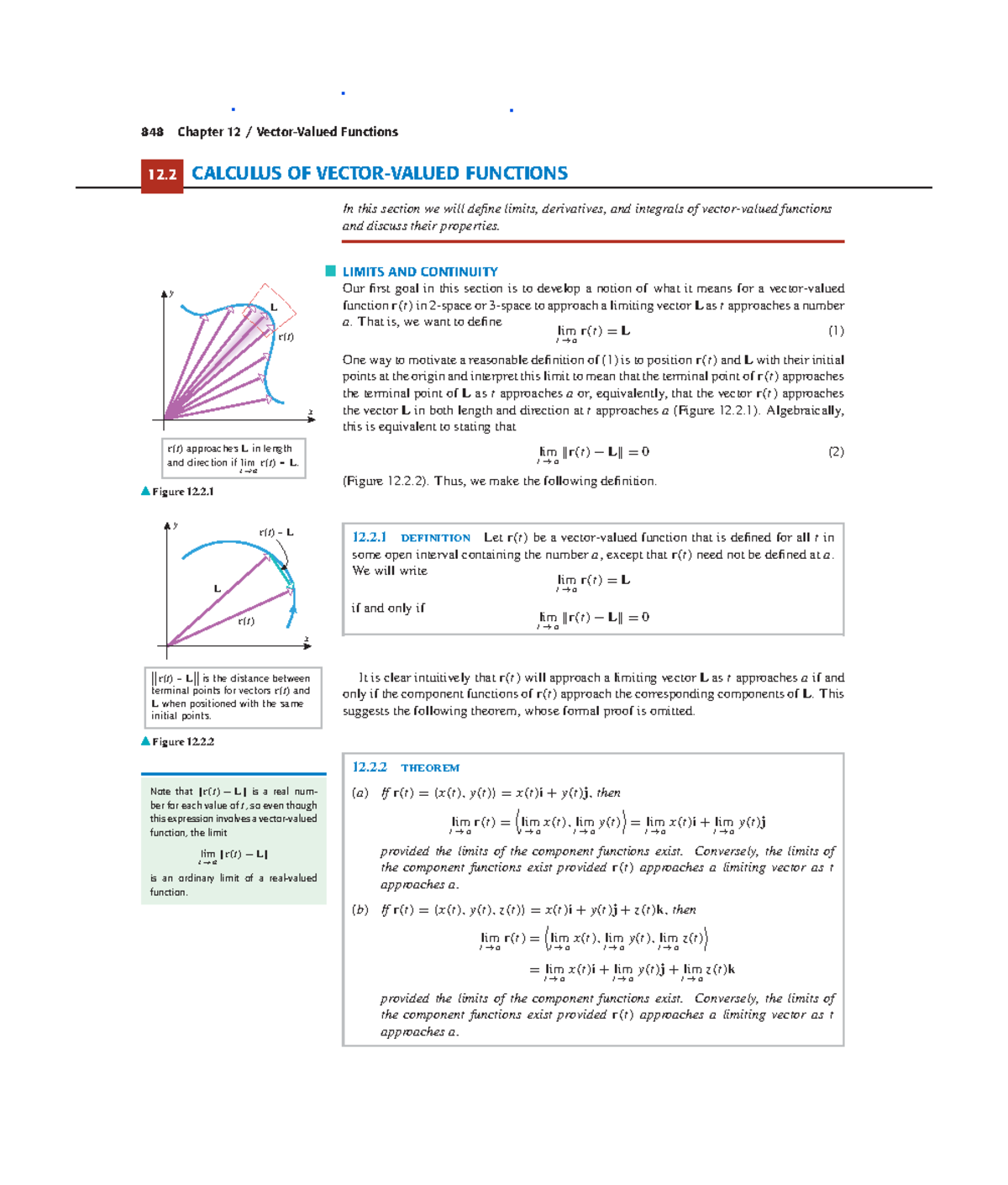 Math work ch12-1 - Math work - 848 Chapter 12 / Vector-Valued Functions 12 CALCULUS OF VECTOR ...
