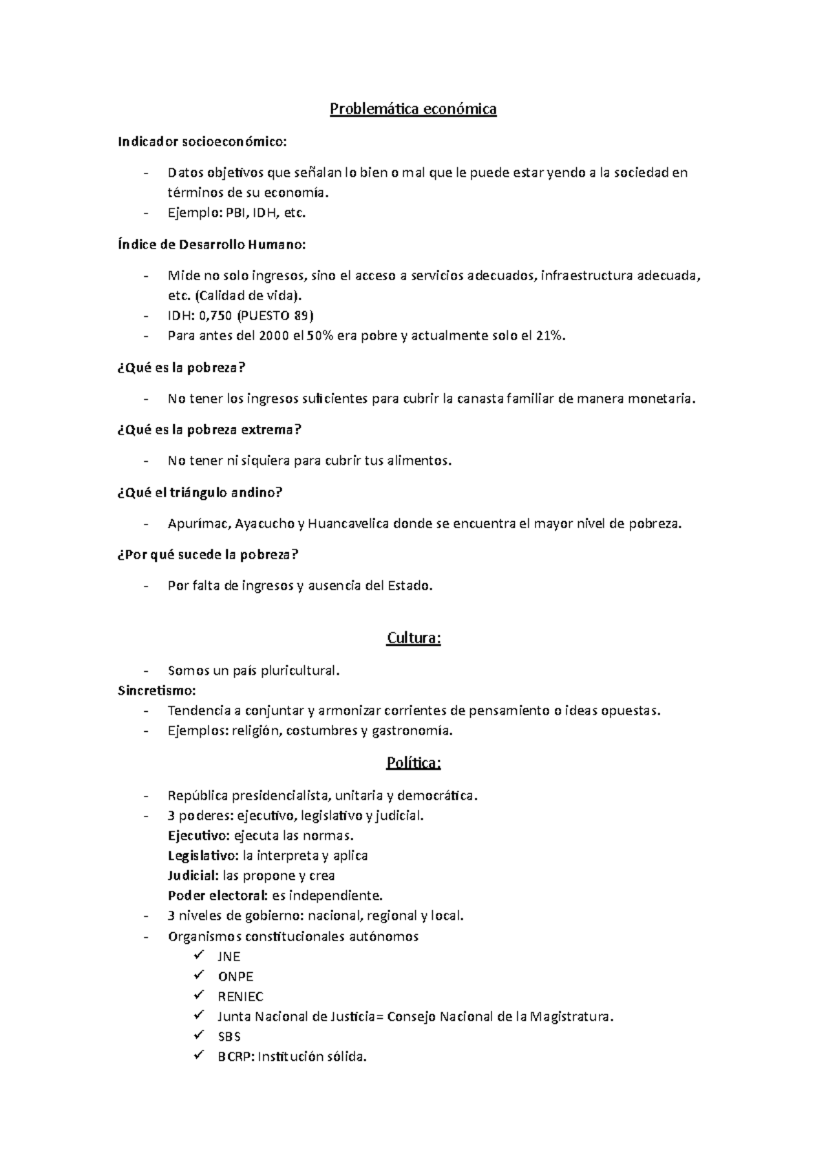 Aspectos DE LA Sociedad - PROBLEMÁTICA NACIONAL - ULIMA - Studocu