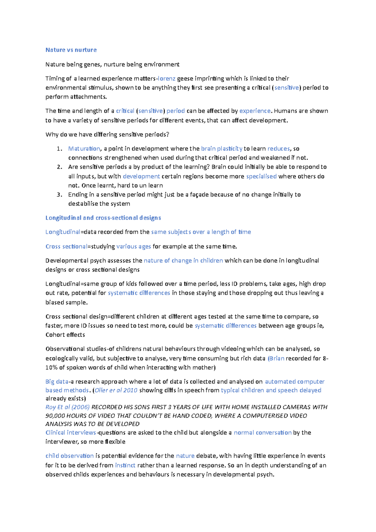 Chapter 1 of a students guide to developmental notes - Nature vs ...