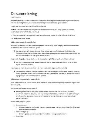 Samenleving samenvatting - De samenleving 1 de mens en de samenleving ...
