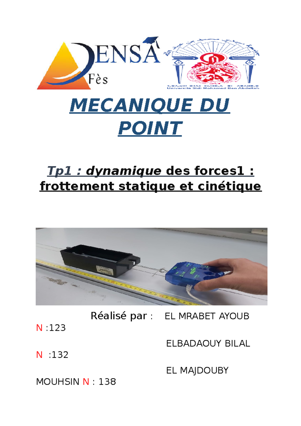 Mecanique du point TP1 - Tp mécanique - MECANIQUE DU POINT Tp1 ...