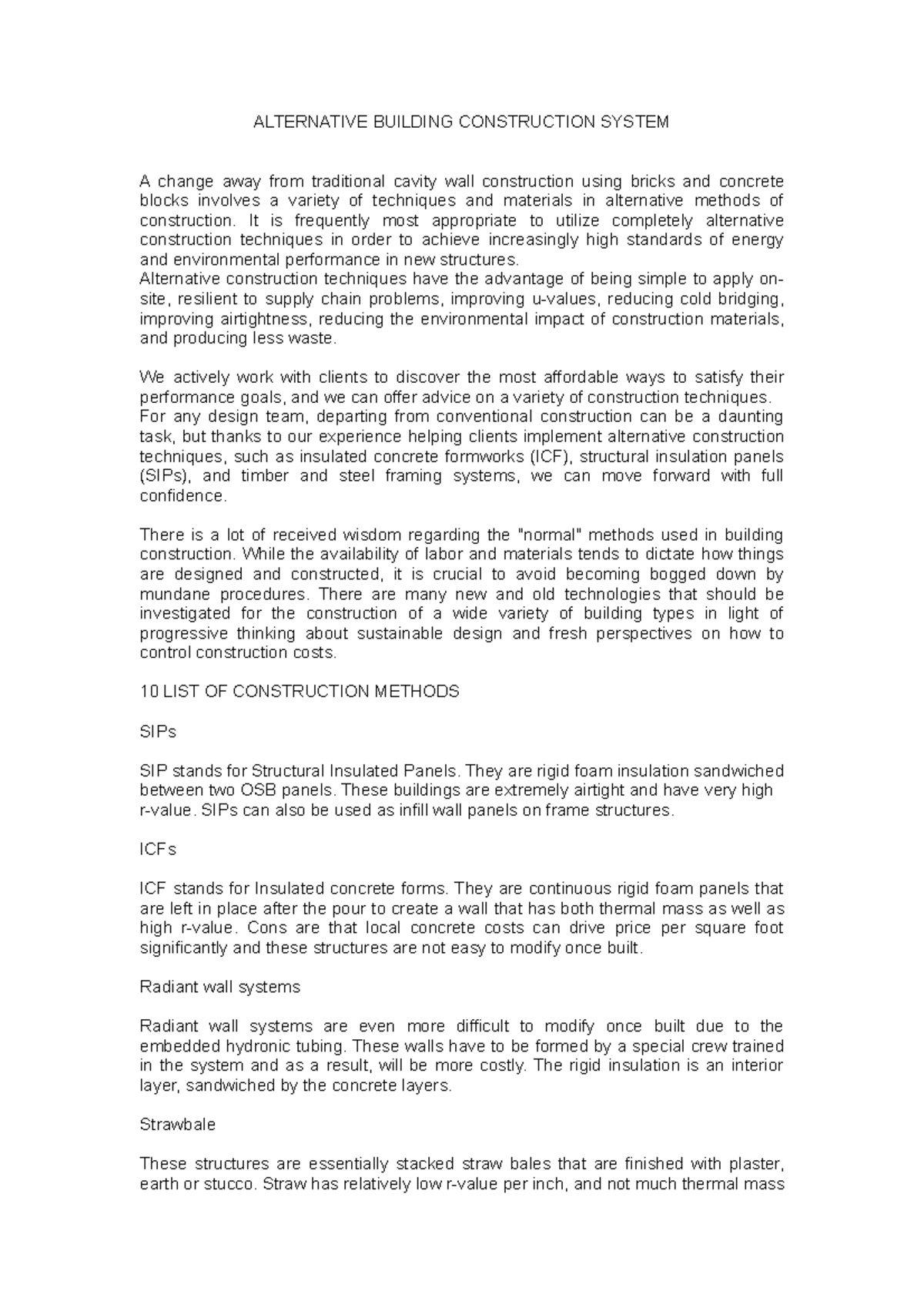 Alternative Building Construction System BT. 5 - ALTERNATIVE BUILDING ...