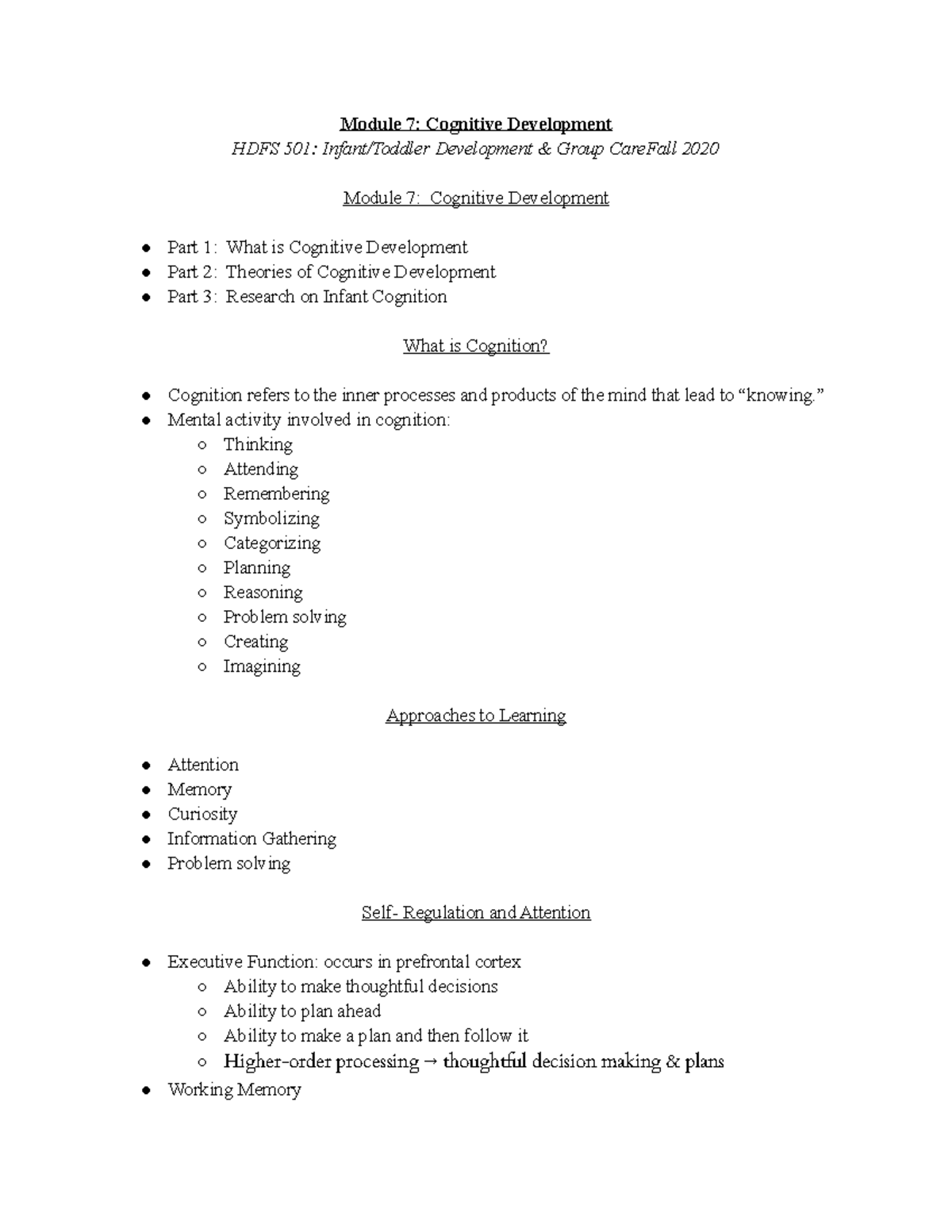 Module 7 I Cognitive Development - Module 7: Cognitive Development HDFS ...