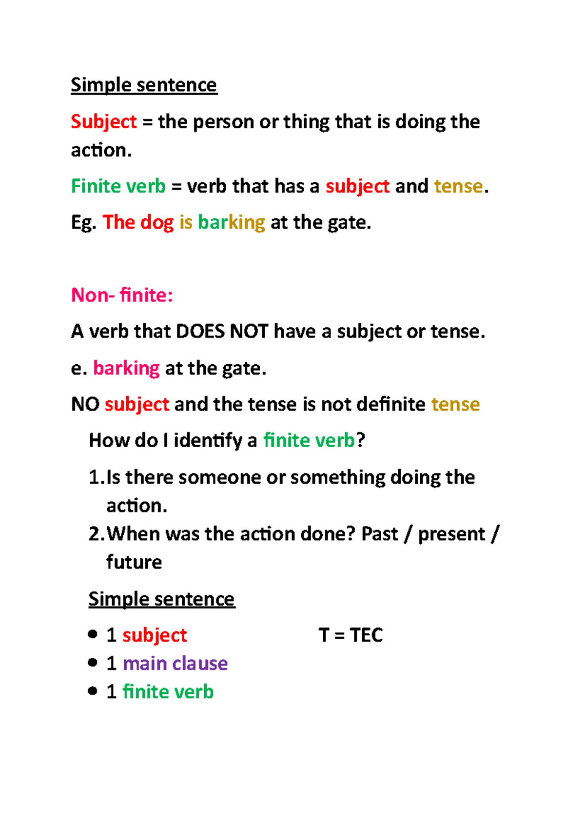 Grade 10 sentences (2021 09 15 11 05 29 UTC) - Simple sentence Subject ...