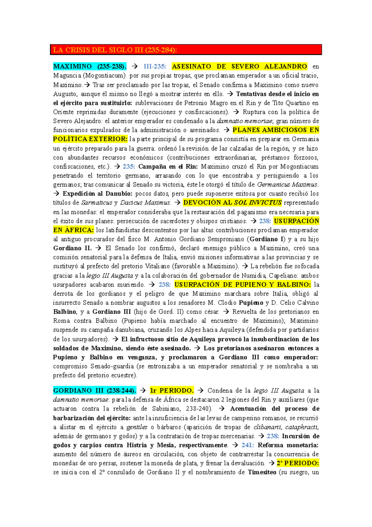 Historia de Roma Crisis siglo III Apuntes - LA CRISIS DEL SIGLO III ...