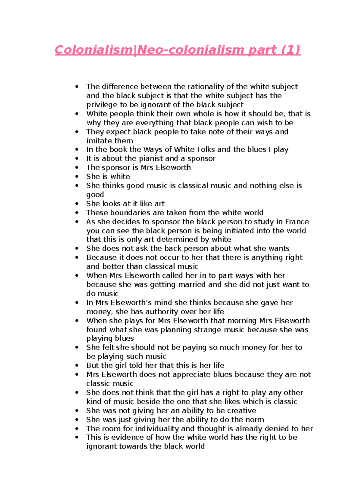 Colonialism - Studocu