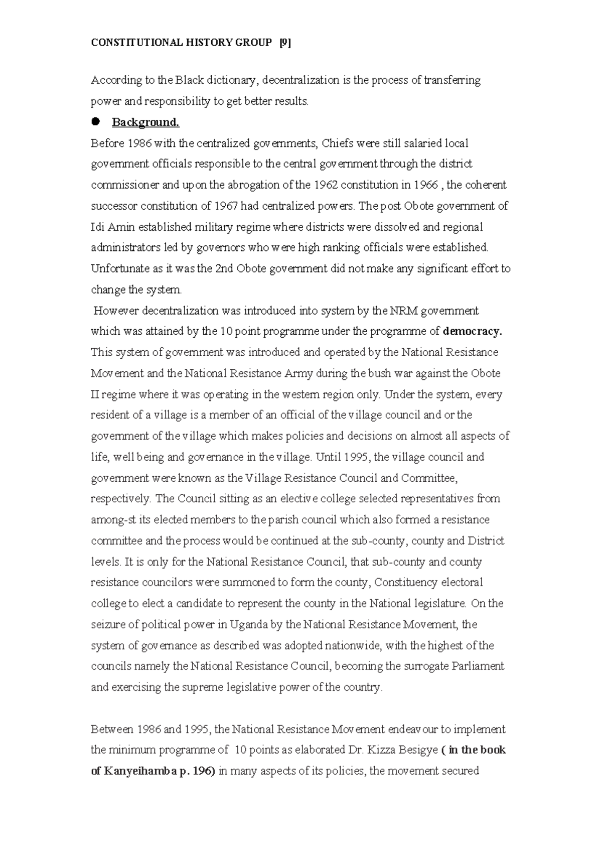 Constitutional HIST Course WORK Group WORK EDIT - According to the Black dictionary, - Studocu