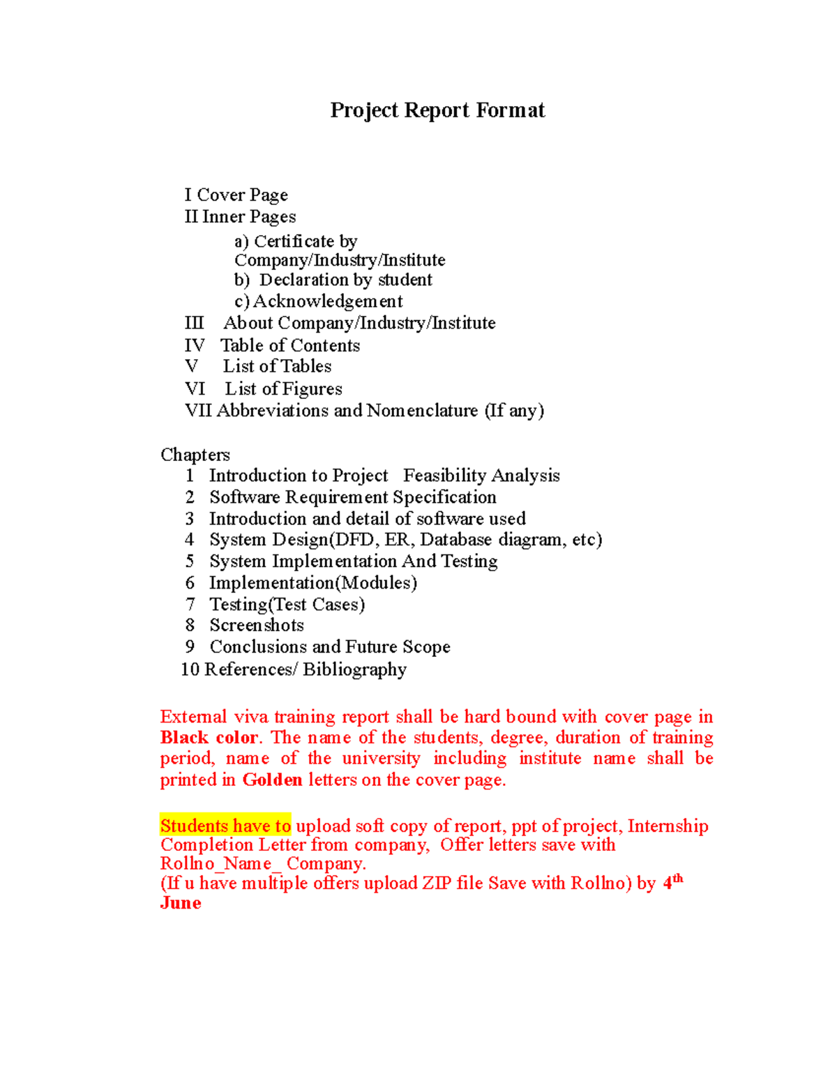 Report format for 8th sem IT Dept. - Project Report Format I Cover Page ...
