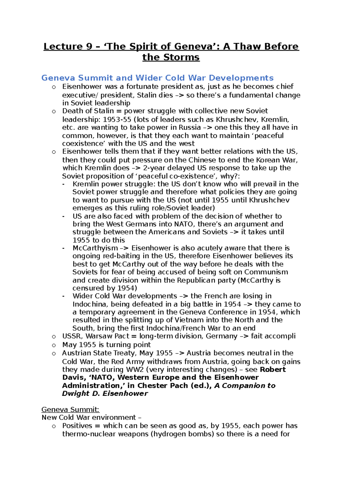 'The Spirit of Geneva' - Lecture 9 – ‘The Spirit of Geneva’: A Thaw ...