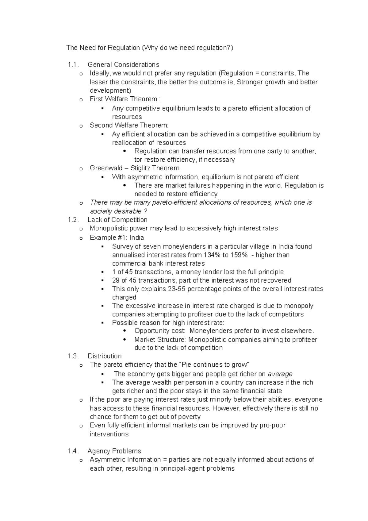 The Need for Regulation - Regulation is needed to restore efficiency o ...