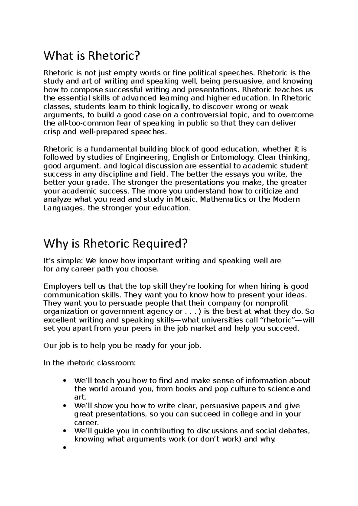 What is Rhetoric - What is Rhetoric? Rhetoric is not just empty words ...