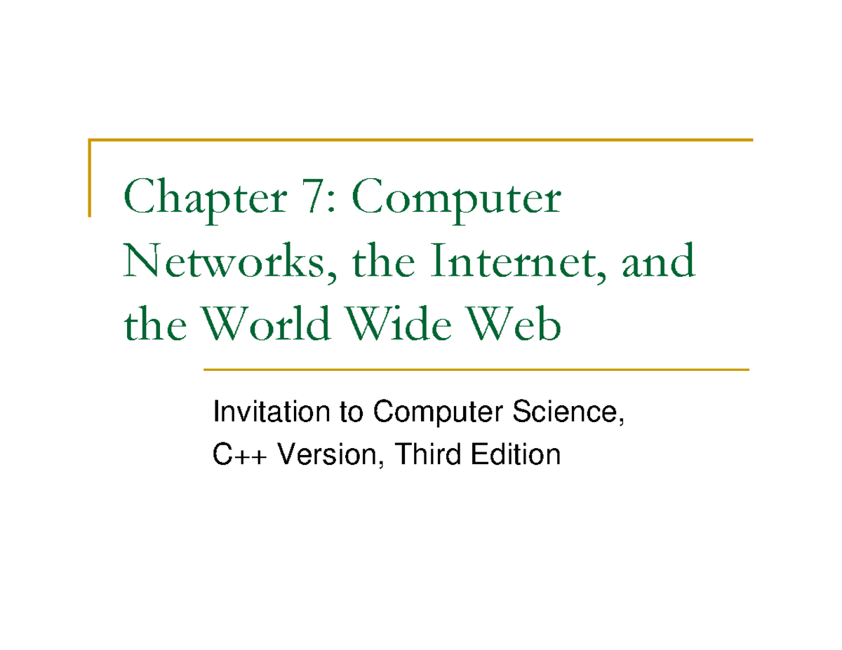 Chap07 - Lecture notes Chapter 7 - - Studocu