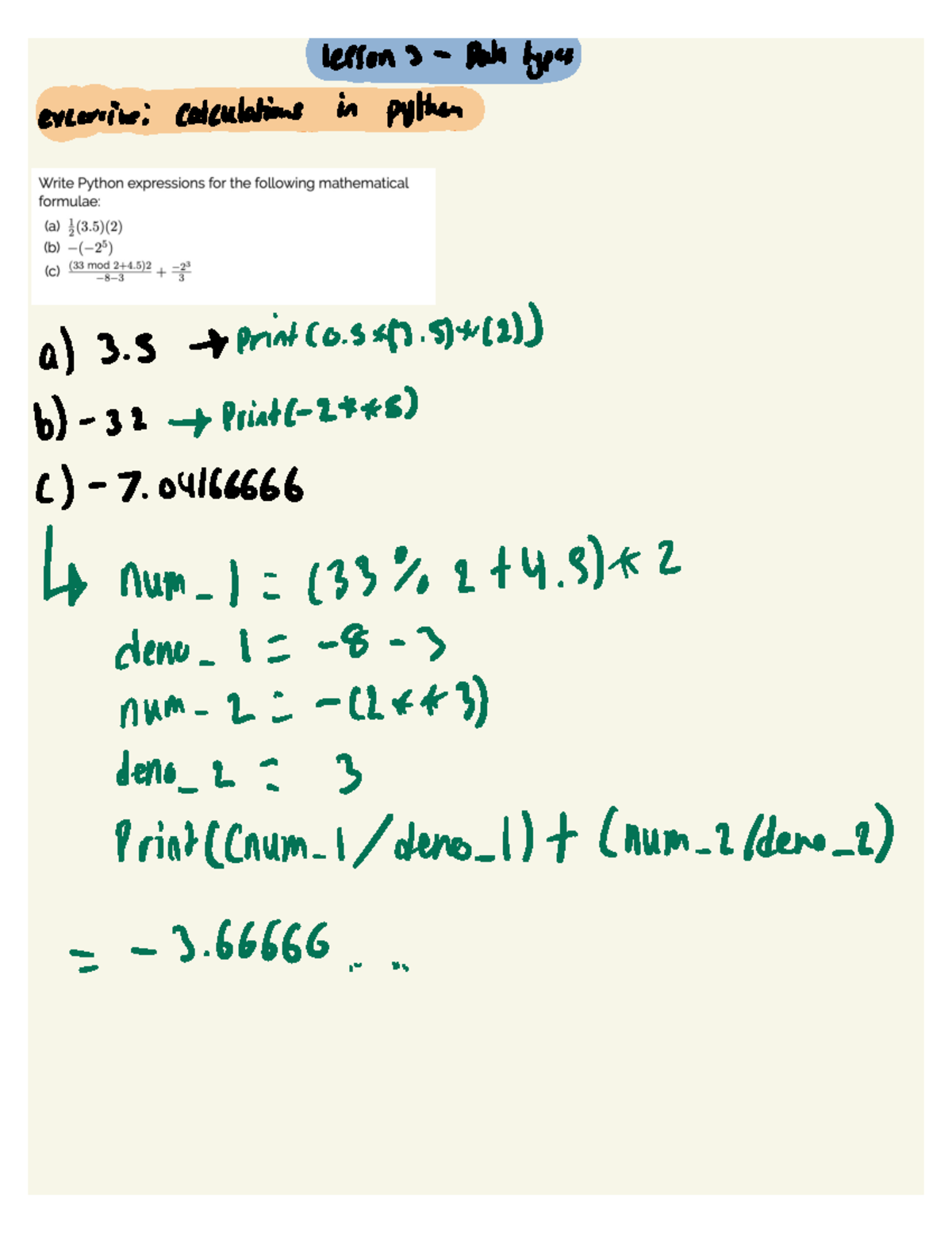 CS lesson 3 pt 2 - Notes on course topics - lessons - Pala types ...