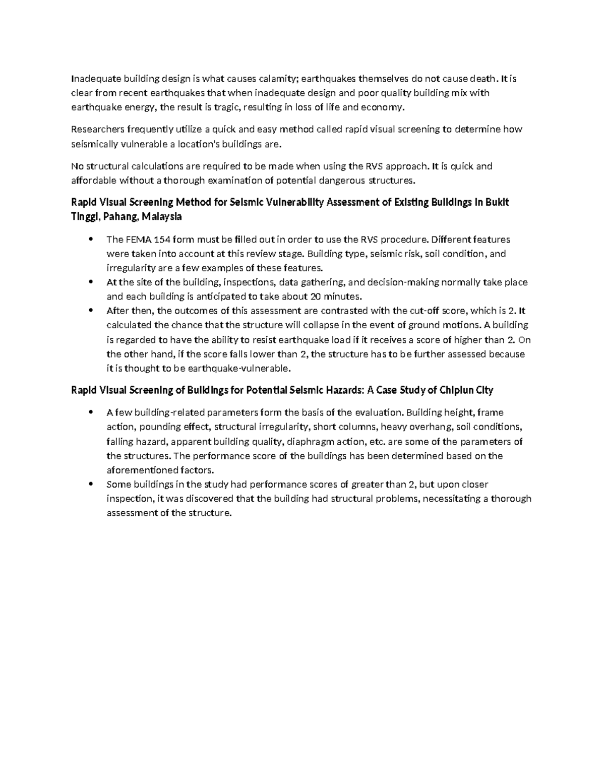 Inadequate building design is what causes calamity - It is clear from ...