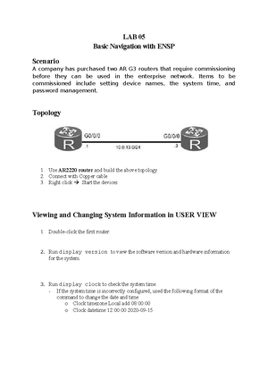 Lab01-Setting up ENSP-1 - LAB 01. eNSP INSTALLATION eNSP is a graphical ...