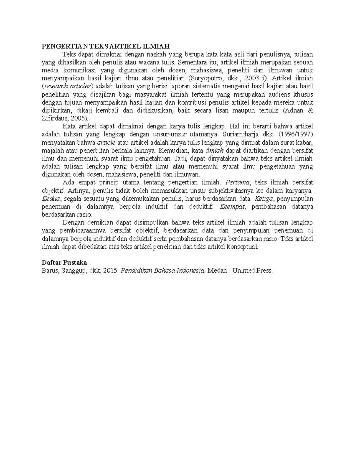 Pengertian TEKS Artikel Ilmiah - PENGERTIAN TEKS ARTIKEL ILMIAH Teks ...