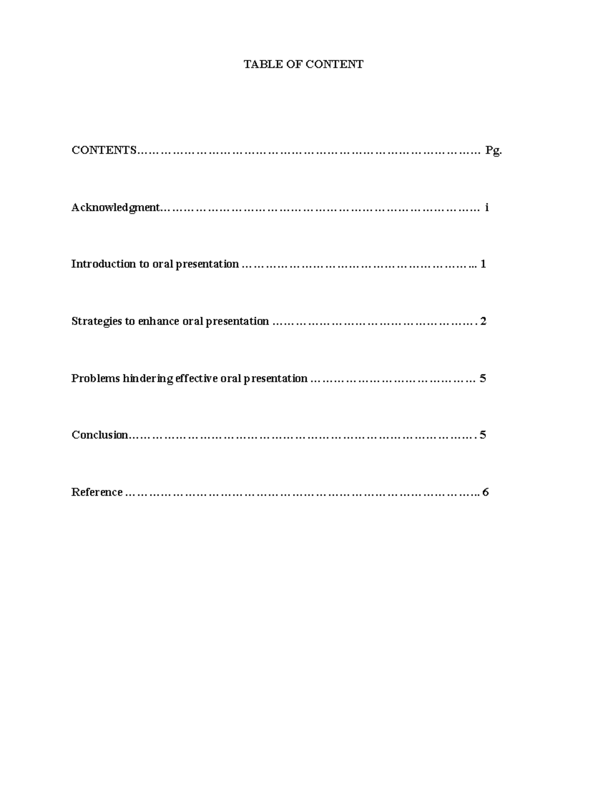 CL%2010 6%20group%20assingment - TABLE OF CONTENT - Studocu
