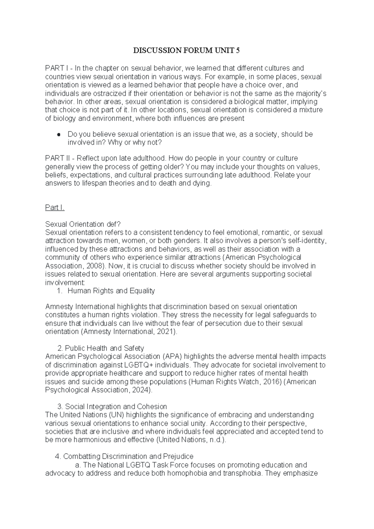 Assignments Unit 5 - This course covers the basic principles of ...