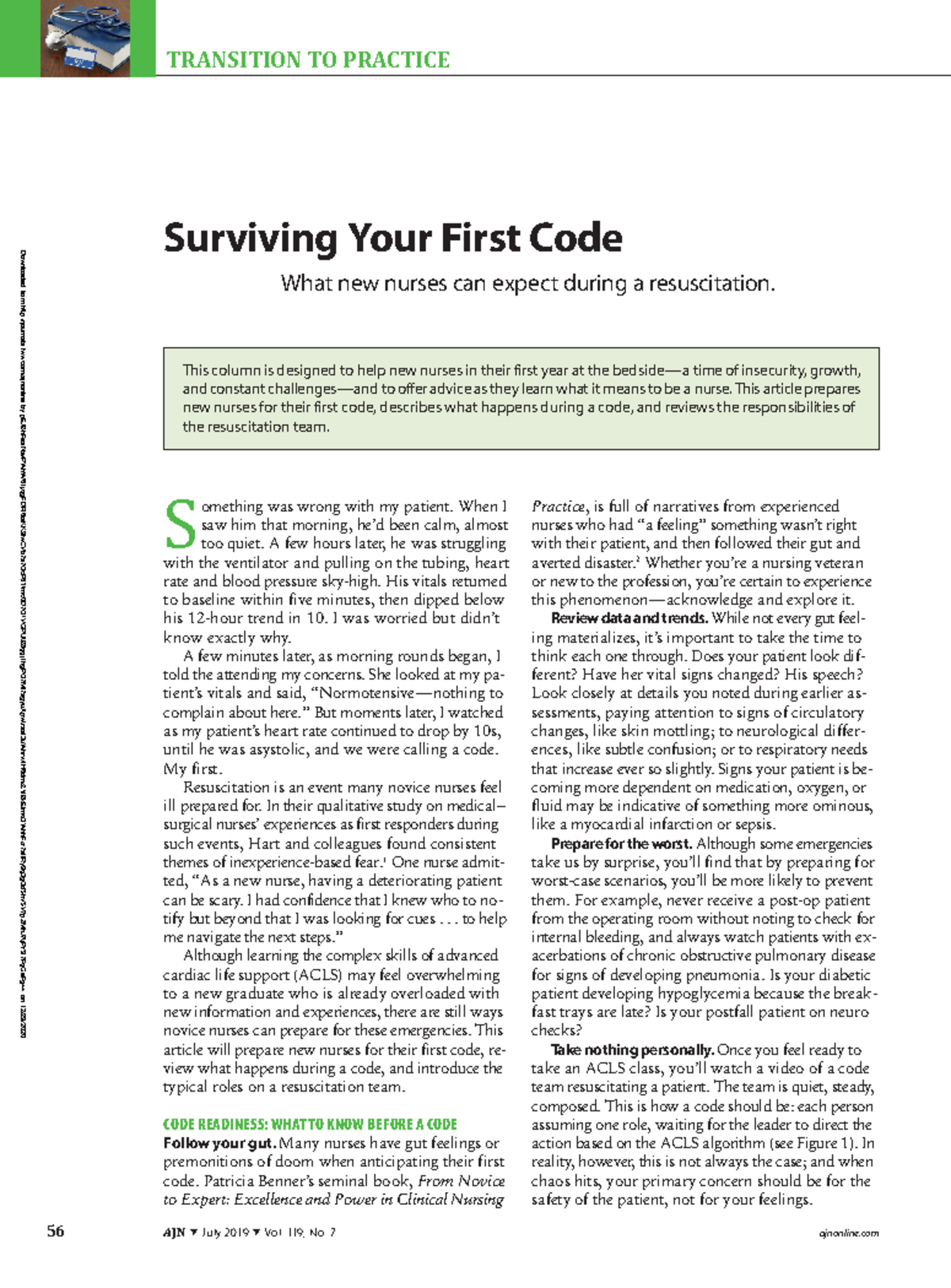 Surviving Your First Code - Downloaded from journals.lww/ajnonline by ...