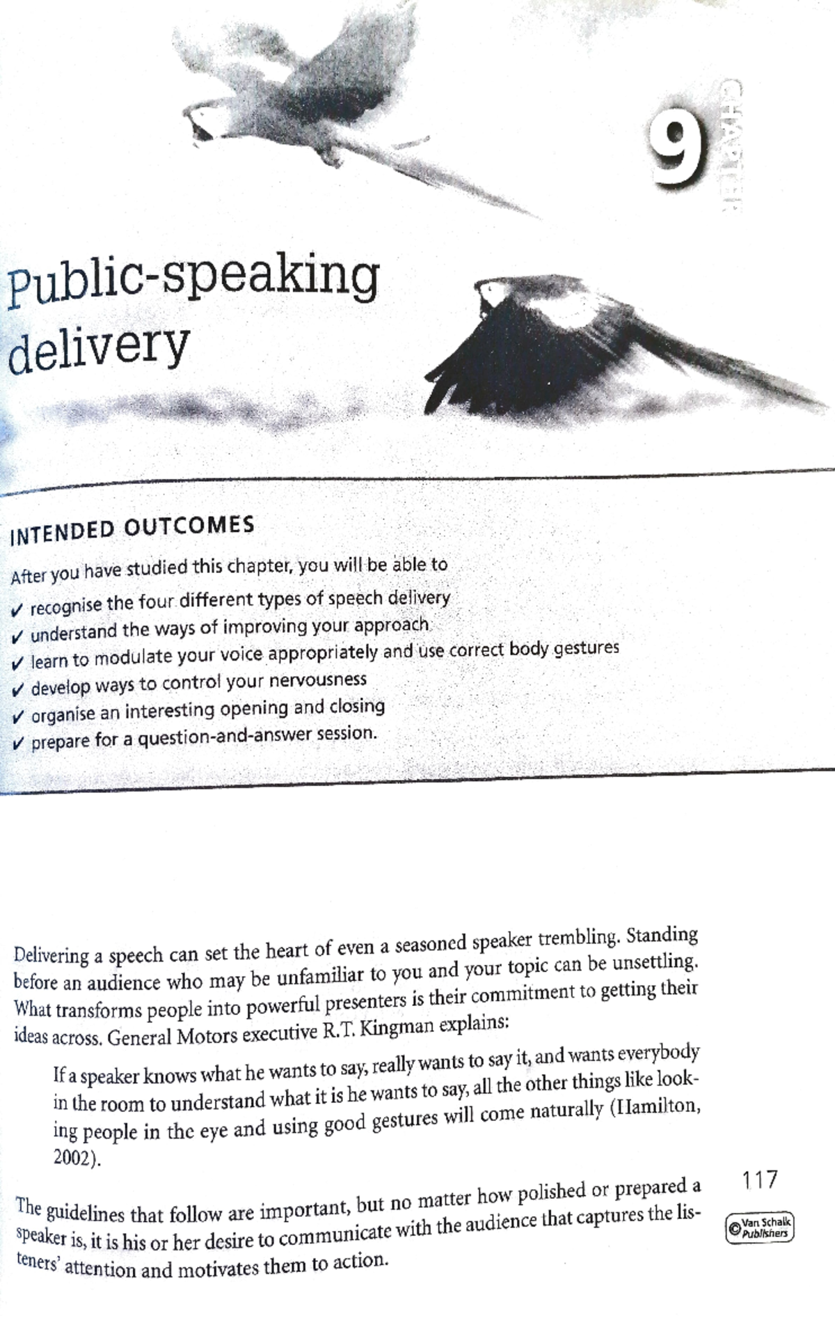 Chapter 9 - Public-speaking Delivery - Public-speaking deliveryy ...