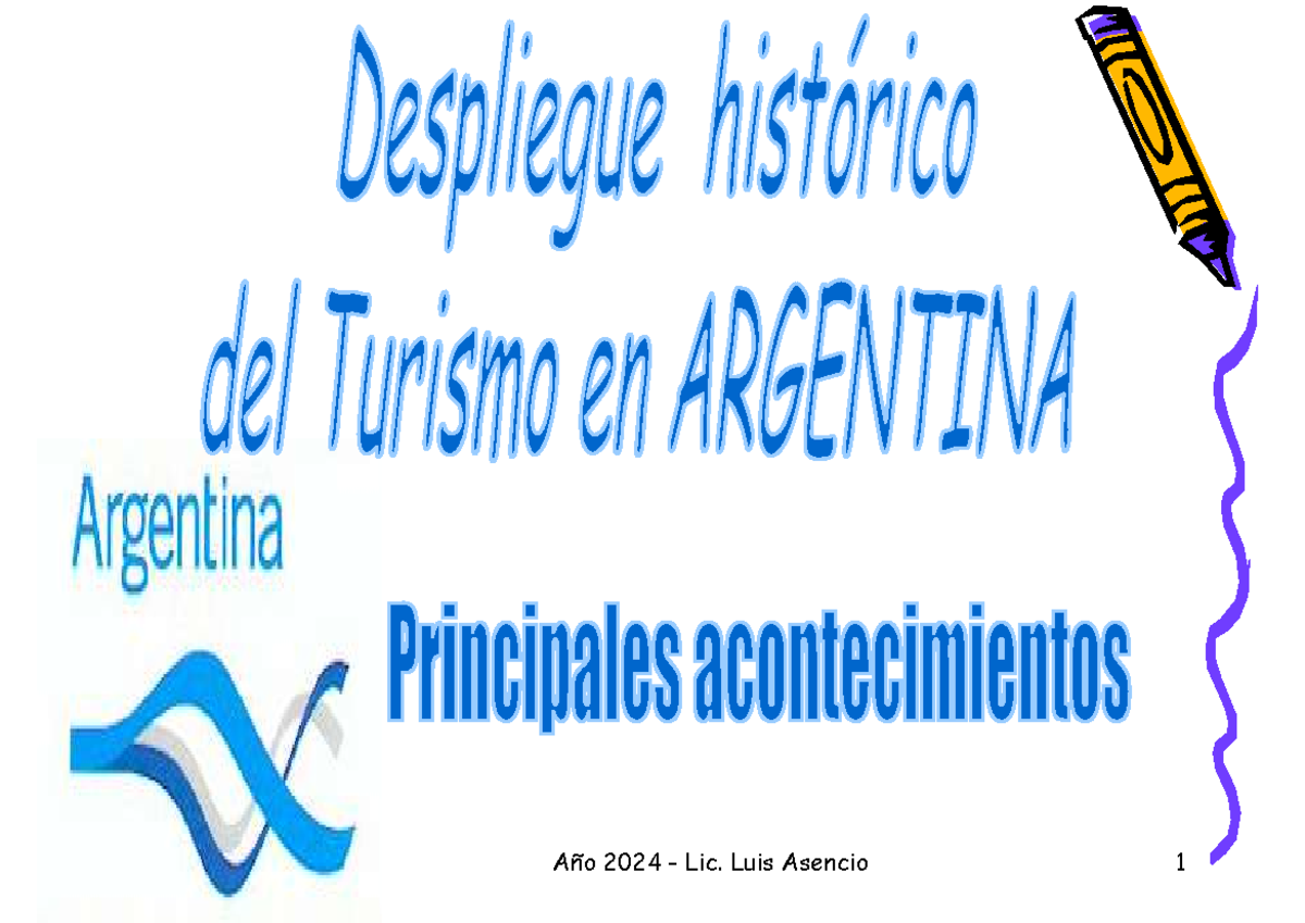 Clase 5 - Unidad 1 - Historia Tur Argentina - Año 2024 - Lic. Luis Asencio Historia del turismo ...