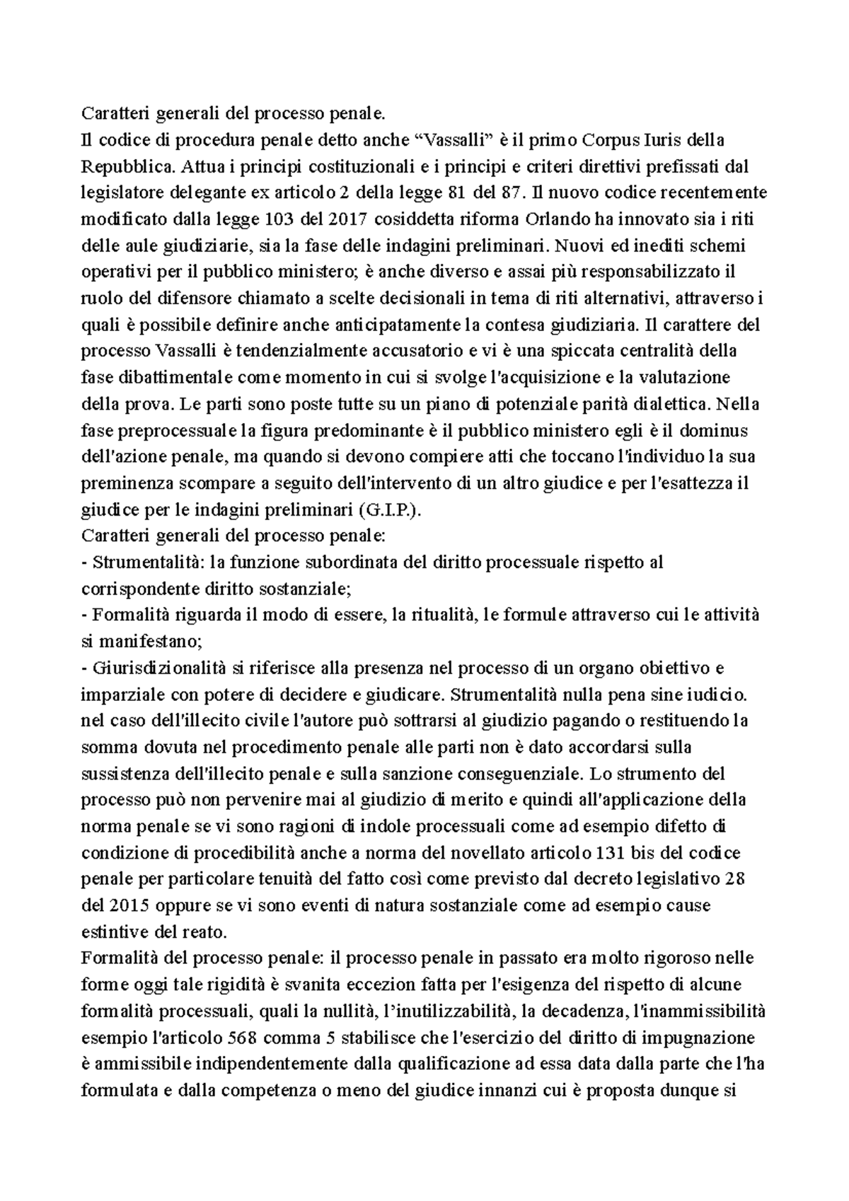 Processo penale - Il codice di procedura penale detto anche “Vassalli ...