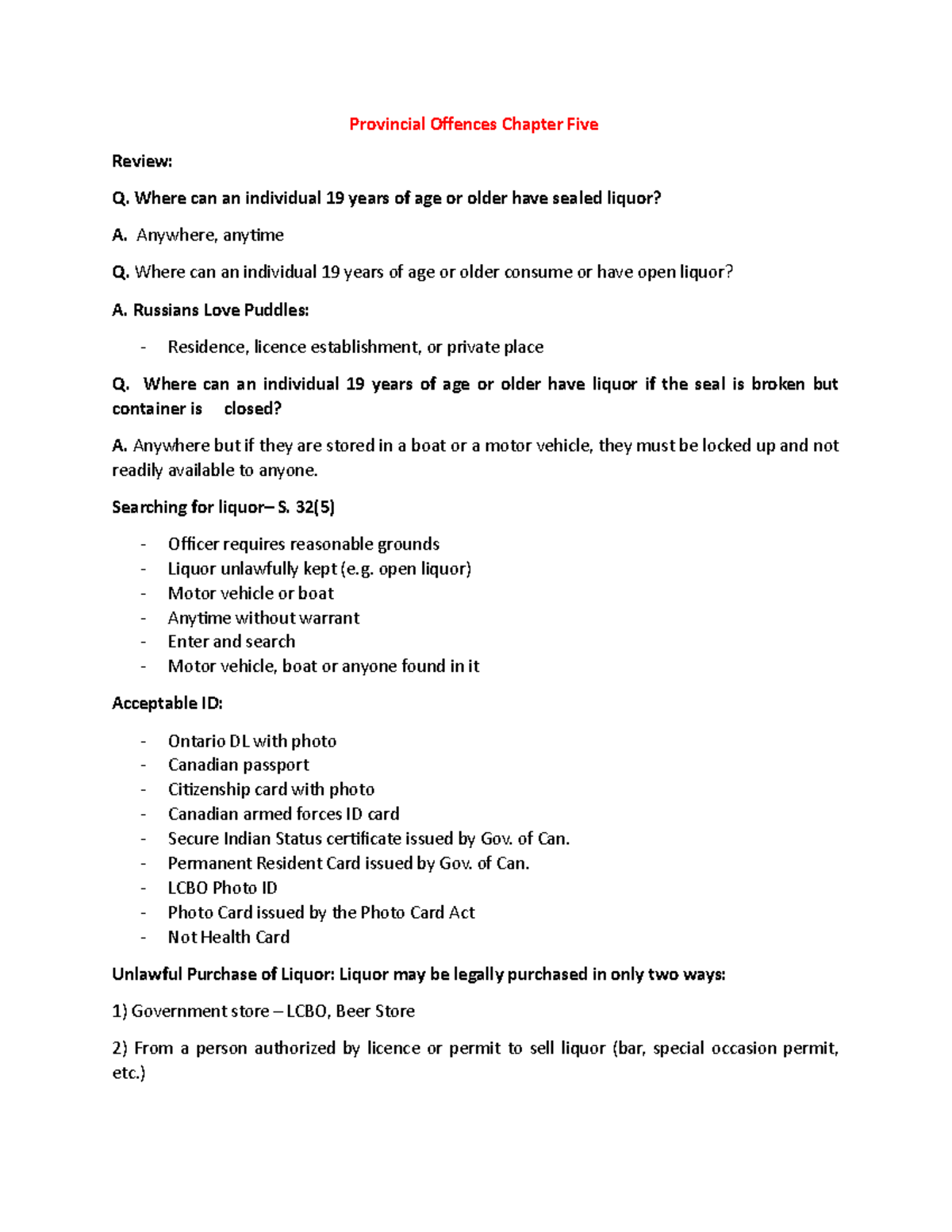 Provincial Offences Chapter Five - Provincial Offences Chapter Five ...