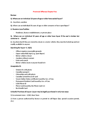 Provincial Offences Review - Provincial Offences Exam Review Provincial ...