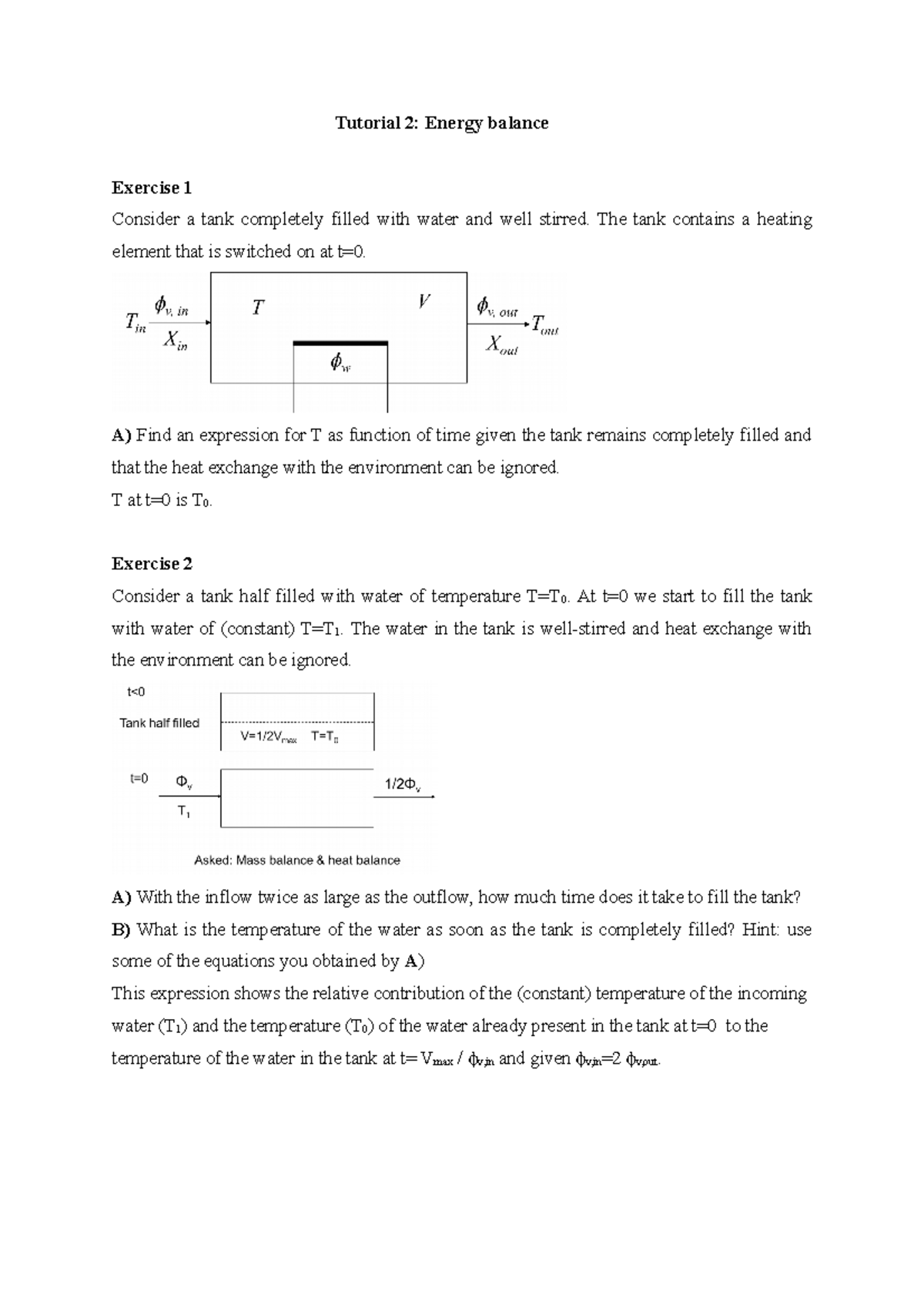 Tutorial 2 TP 2019 - Tutorial 2: Energy balance Exercise 1 Consider a ...