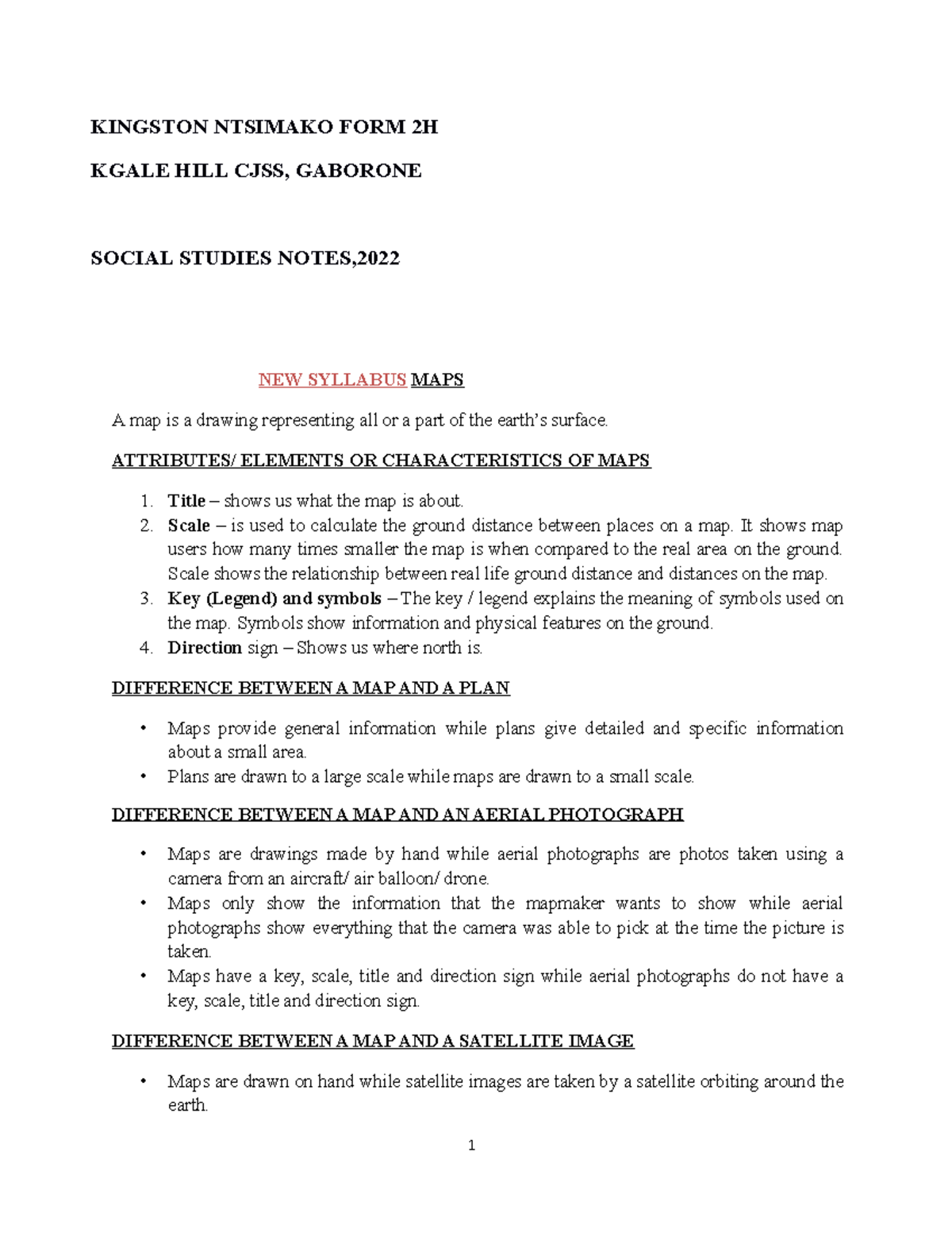 Social Studies Notes 2018 - KINGSTON NTSIMAKO FORM 2H KGALE HILL CJSS ...