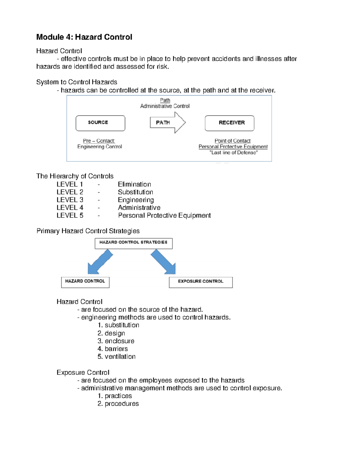 M4 - Hazard Control - Module 4: Hazard Control Hazard Control effective ...