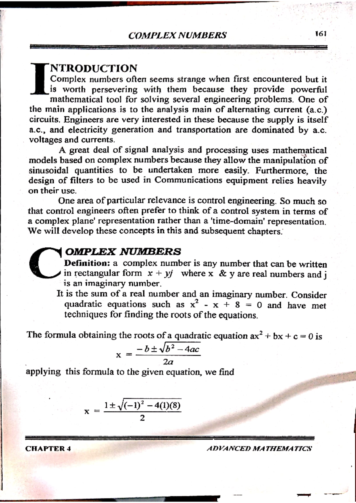 Complex Numbers - Advanced Math - Chemical engineering - Studocu