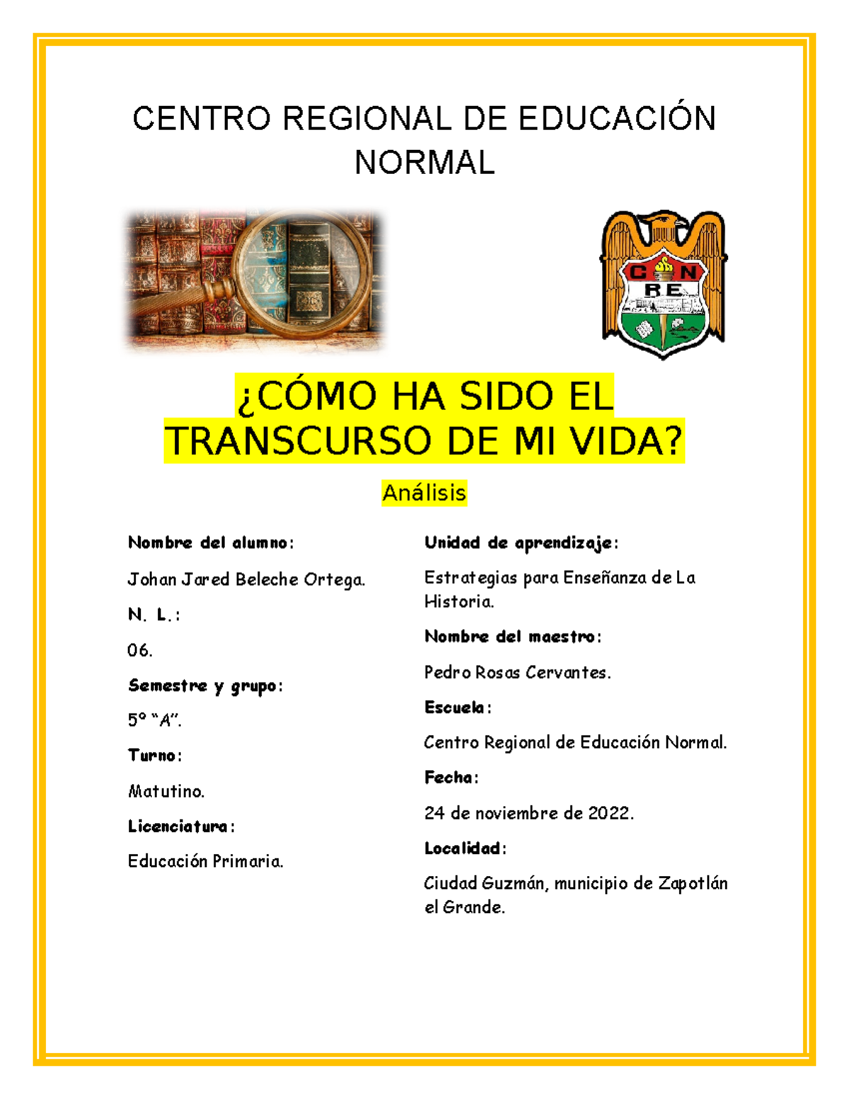 Cambio y Permanencia, Analisis - Jared Beleche - CENTRO REGIONAL DE ...