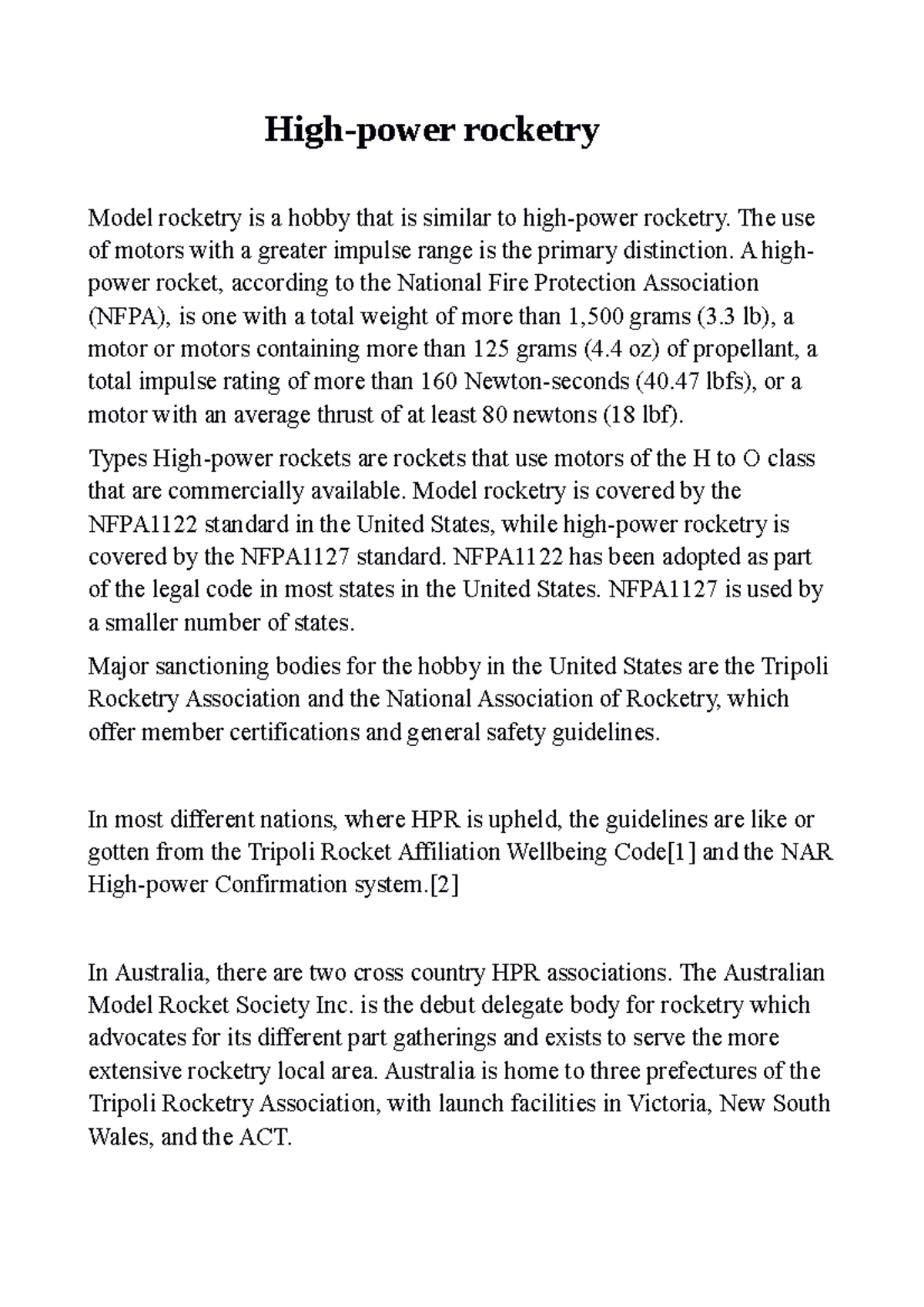 High-power rocketry - Ifah - High-power rocketry Model rocketry is a ...