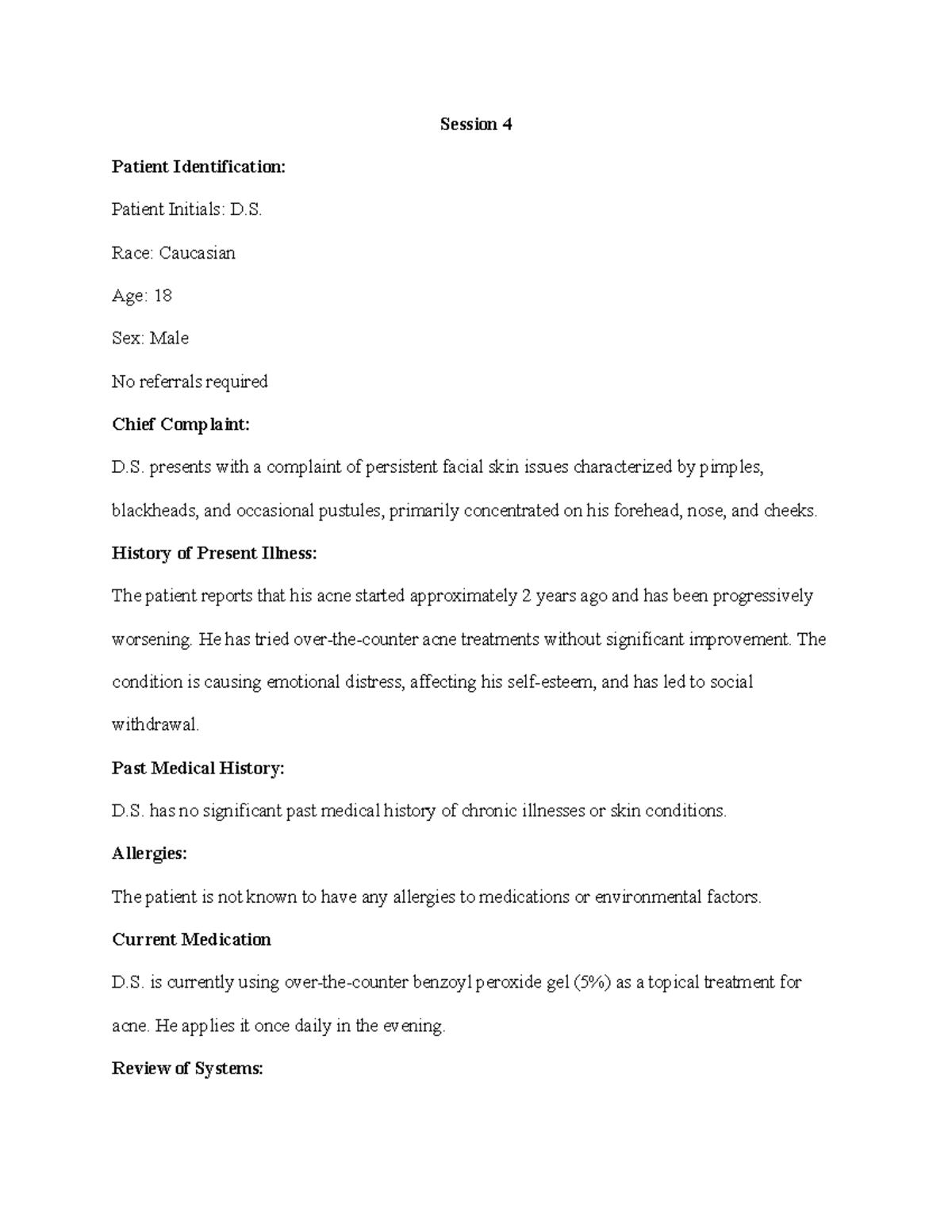 Session 4 - ASSIGNMENT - Session 4 Patient Identification: Patient ...
