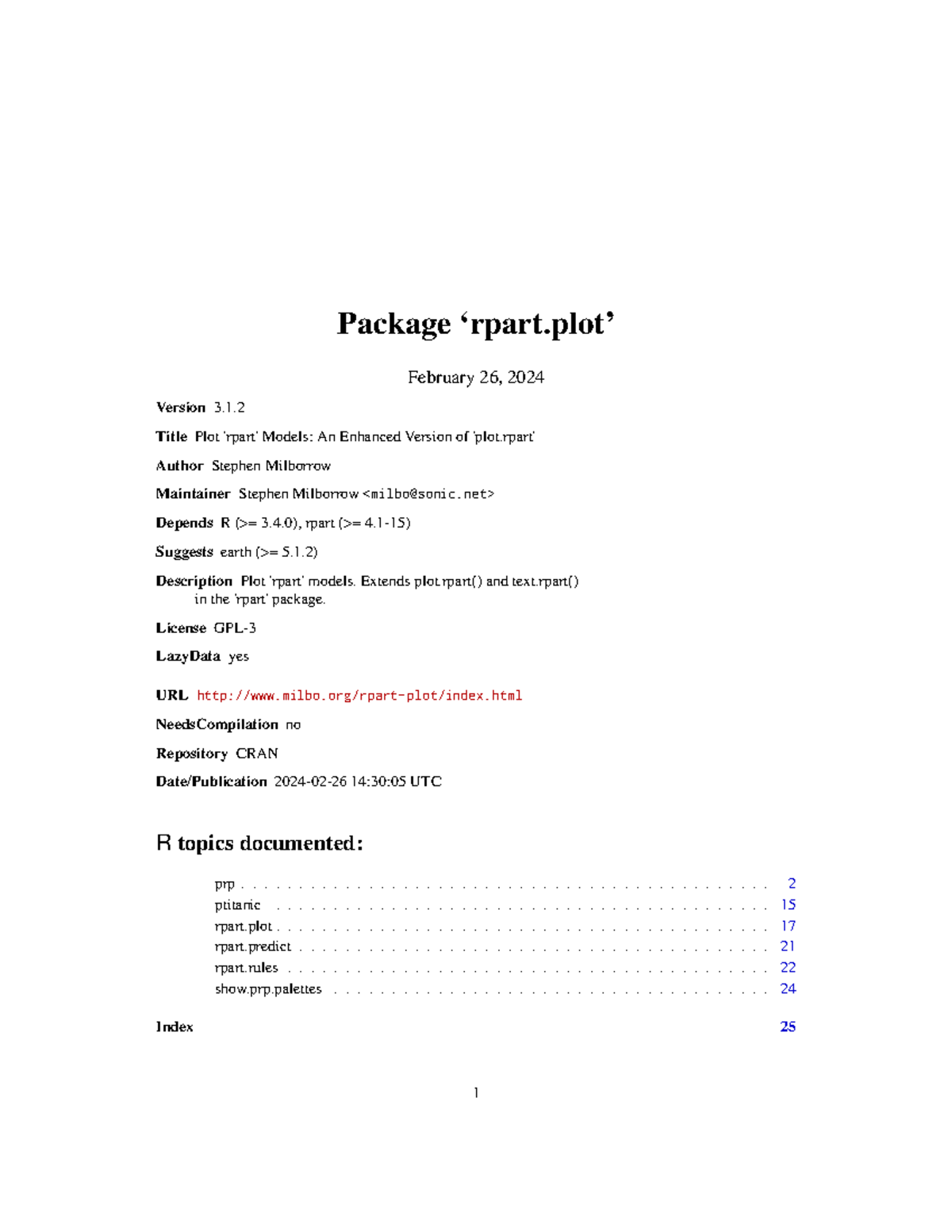 Rpart Package ‘rpart February 26 2024 Version 3 Title Plot Rpart Models An Enhanced