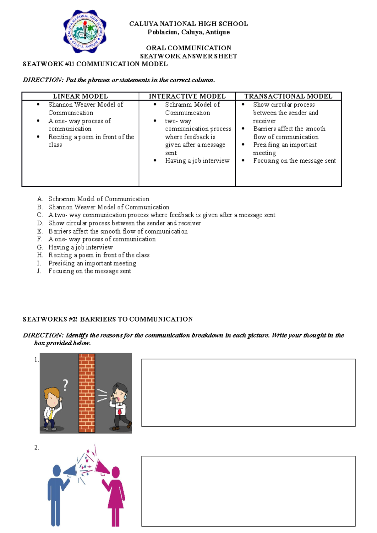 Activity 1.1 in Oral Communication - CALUYA NATIONAL HIGH SCHOOL ...