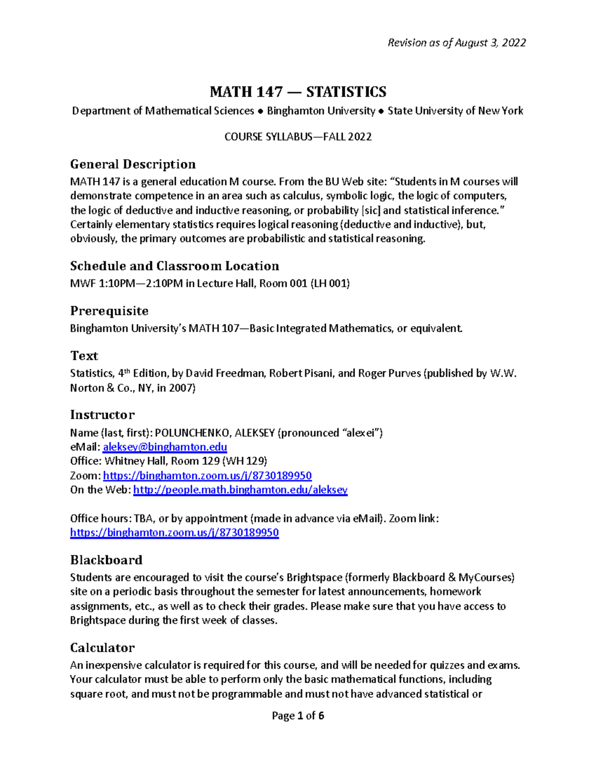 M147 f22 syllabus - notes - Revision as of August 3, 2022 MATH 147 ...