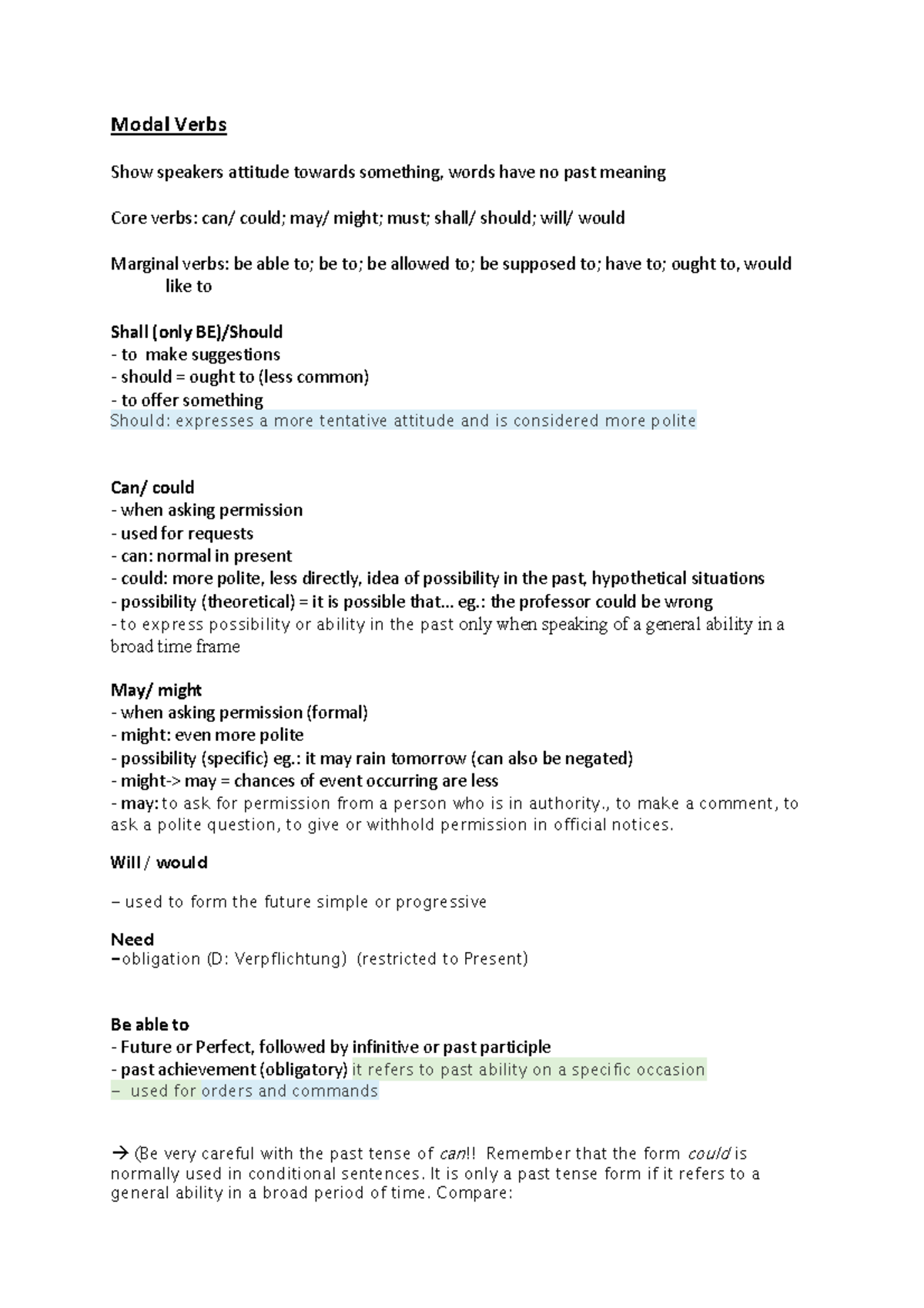 Modal Verbs & Word Order - Modal Verbs Show speakers attitude towards ...