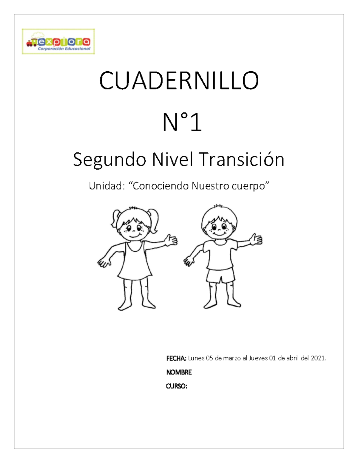 Cuadernillo para Kinder - CUADERNILLO N° Segundo Nivel Transición ...