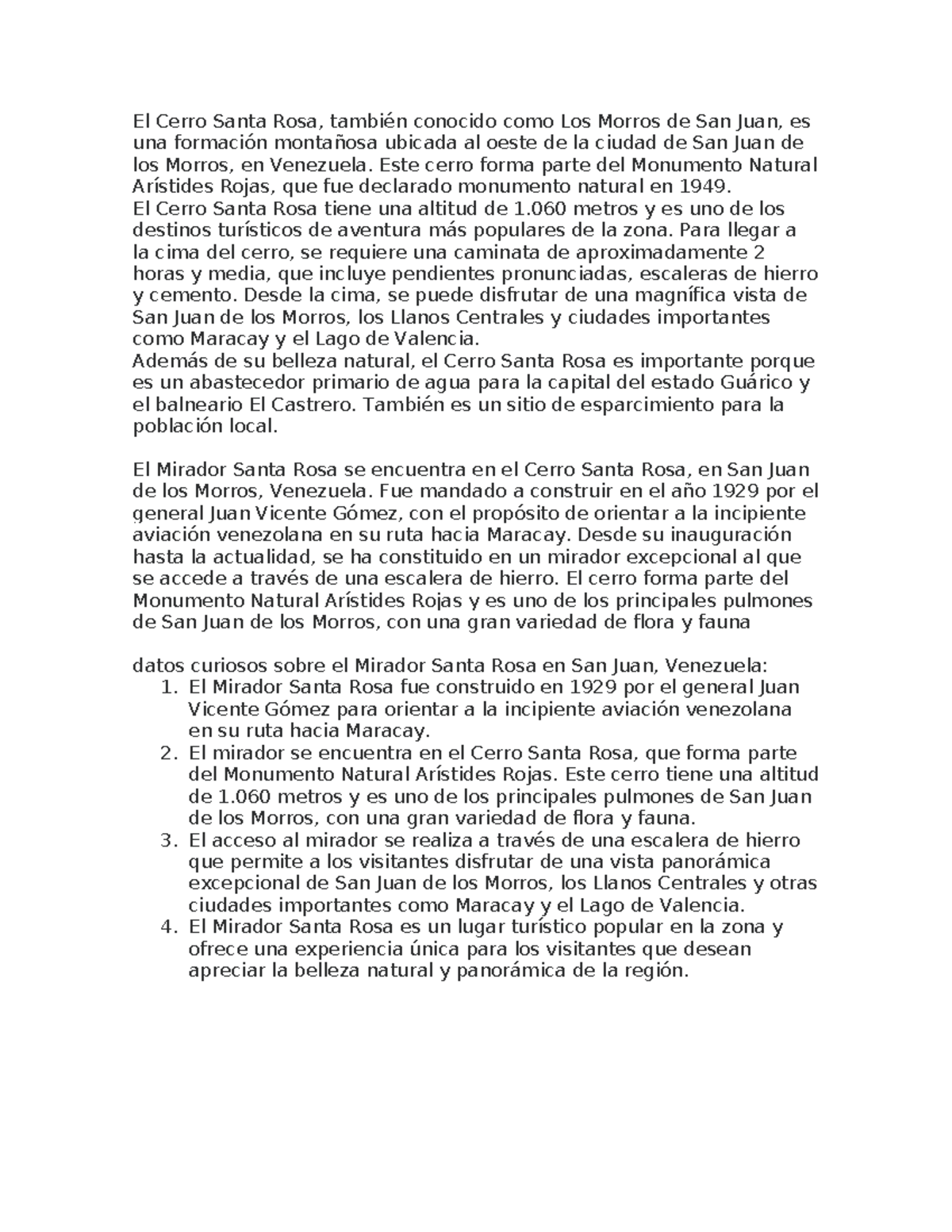 El Cerro Santa Rosa - investigacion - El Cerro Santa Rosa, también ...