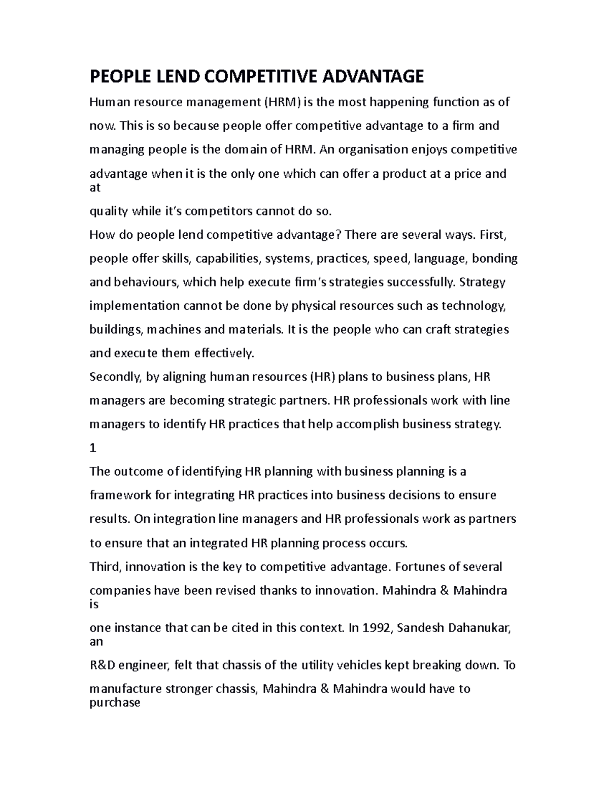 People LEND Competitive Advantage - PEOPLE LEND COMPETITIVE ADVANTAGE ...