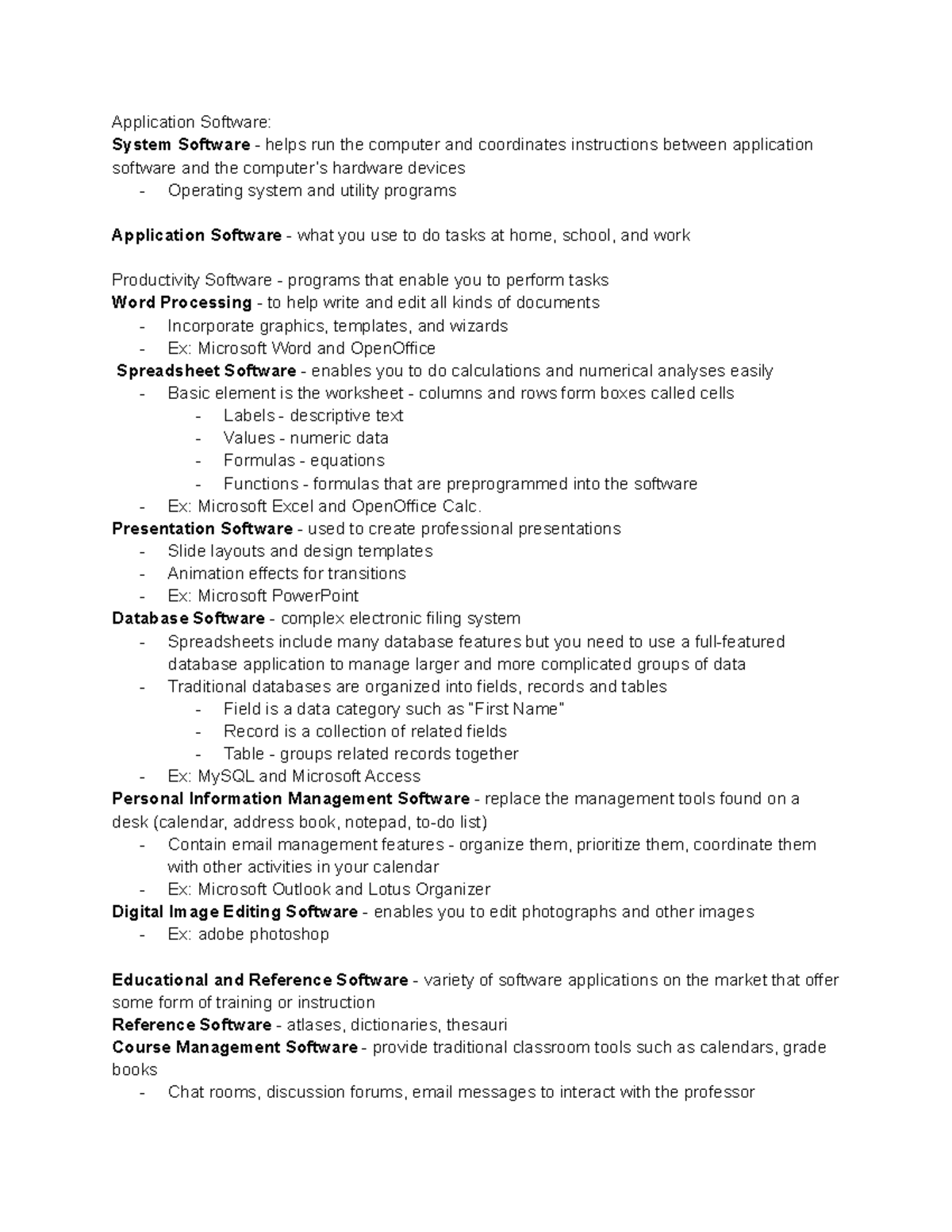 Unit 4 - Lecture notes 4 - Application Software: System Software ...