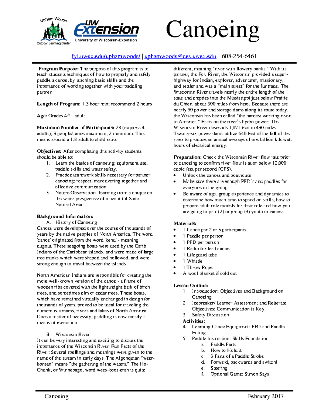 Canoeing Lesson Plan 1.123456789 123 - fyi.uwex/uphamwoods ...