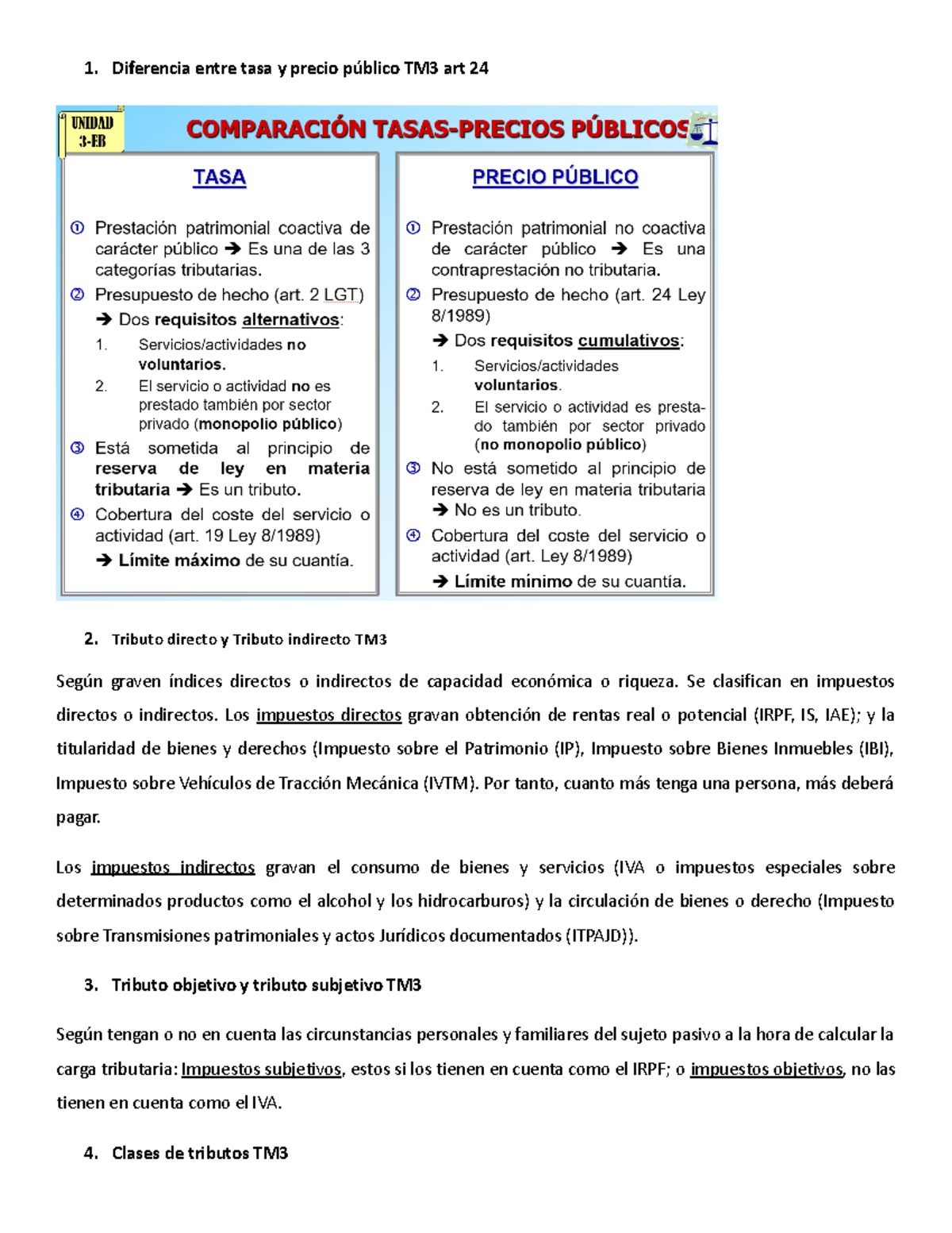 Preguntas mas complestas de wuolah - Diferencia entre tasa y precio ...
