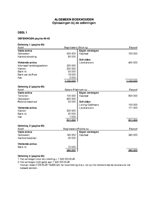 Oplossingen BOEK DEEL IV - ALGEMEEN BOEKHOUDEN Extra toelichting bij ...