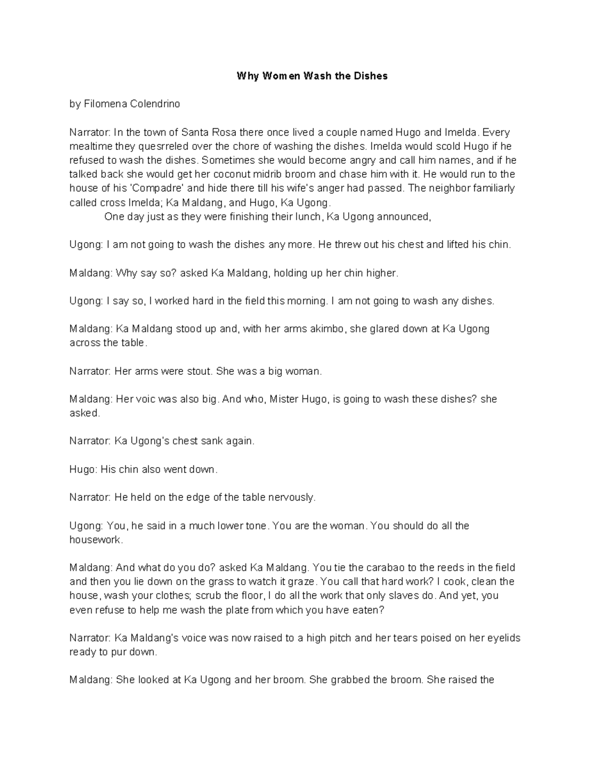 Why women wash dishes - Readings - Why Women Wash the Dishes by ...