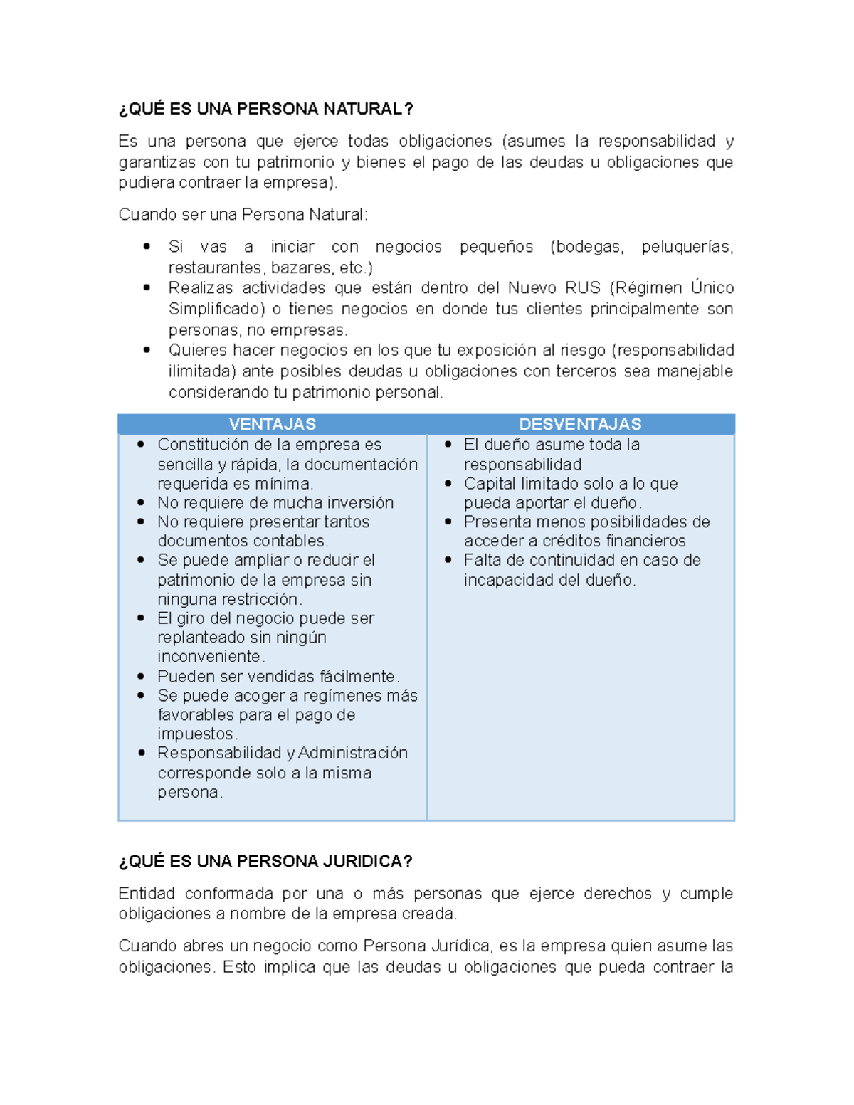 QUE ES UNA Persona Natural Y QUE ES UNA Persona Juridica LE - ¿QUÉ ES ...