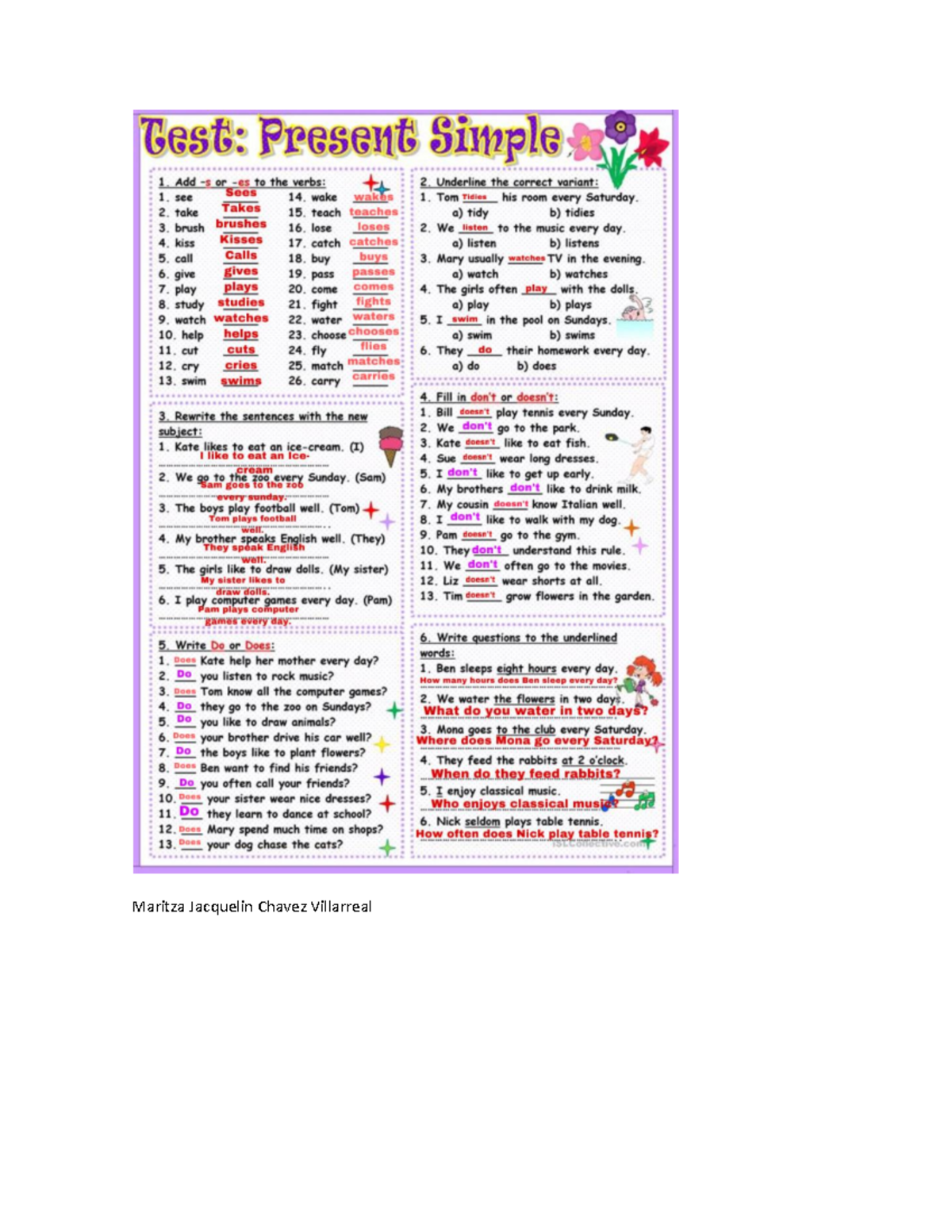 Present simple review UES ingles - LEX05B2 - Maritza Jacquelin Chavez ...